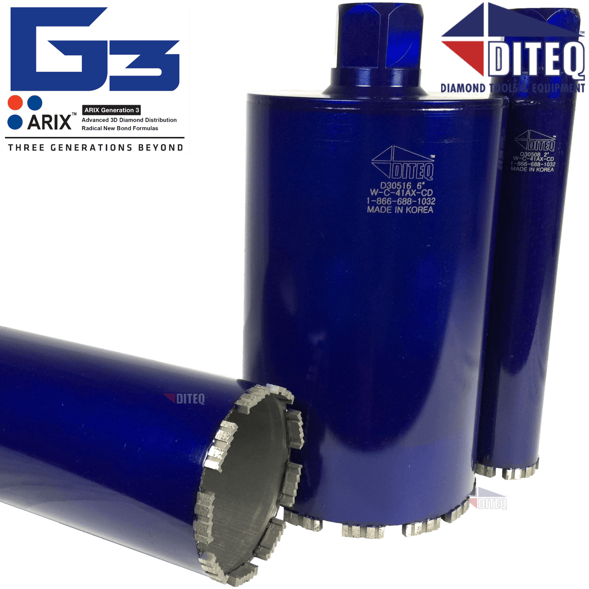 C-41Ax 3" Dry/Wet Reinforced Concrete Core Bit Diteq – Diamond Blade Supply